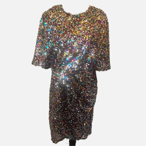Ivy City Co | Dresses | Ivy City Co Sequin Confetti Midi Dress Med Date ...